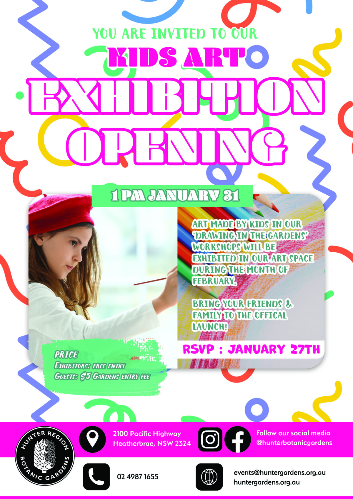 Kid’s Art Exhibition Opening – Hunter Region Botanical Gardens